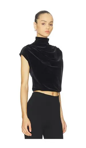 Commando Velvet Draped Mockneck Crop Top