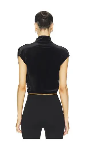 Commando Velvet Draped Mockneck Crop Top