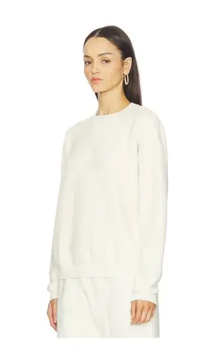Eterne Classic Reverse French Terry Crew Sweatshirt - Cream
