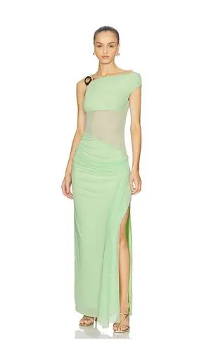 Green One-Shoulder Maxi Dresses