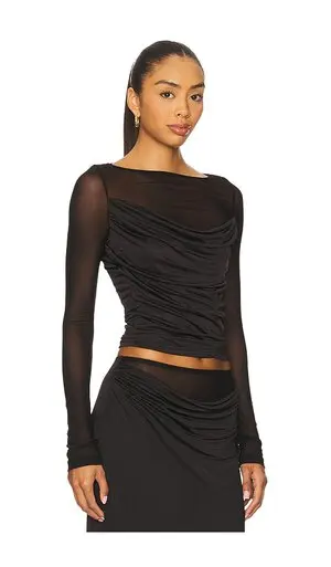 RUNAWAY THE LABEL Wilona Sleeved Cowl Top