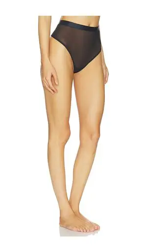 Spanx Spanxsmooth Sheer Smoothing Thong In Black
