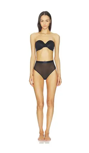 Spanx Spanxsmooth Sheer Smoothing Thong In Black