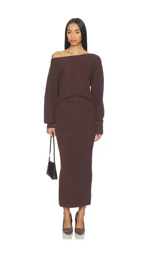 ALL THE WAYS Sybil Maxi Skirt Set - Brown