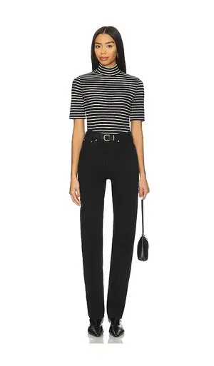 Rag & Bone Knit Stripe Rib Turtleneck Tee