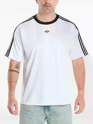 Adidas Jacquard Three-stripe Logo T-shirt - White