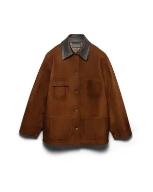 Prada Suede Caban Jacket - Brown
