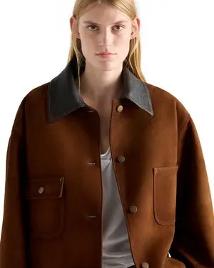 Prada Suede Caban Jacket - Brown