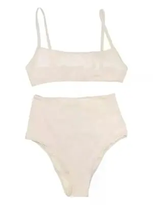 LIDO Square-neck High-waist Bikini - Neutrals