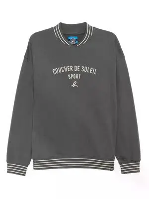 AGNES B. Slogan-embroidered Sweatshirt - Grey
