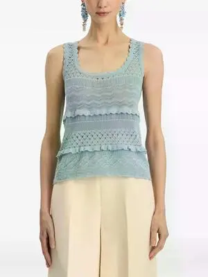 Oscar De La Renta Scallop Tank Top