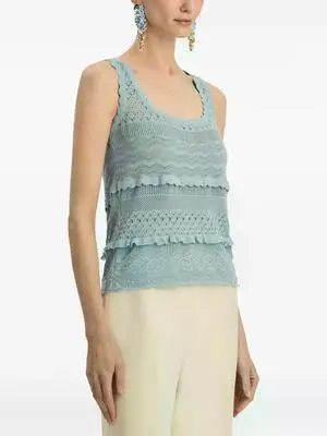 Oscar De La Renta Scallop Tank Top
