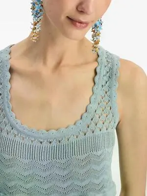 Oscar De La Renta Scallop Tank Top