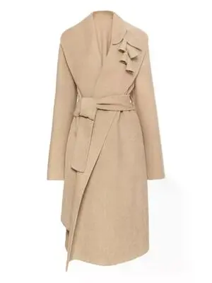 Oscar De La Renta Embroidered Belted Coat