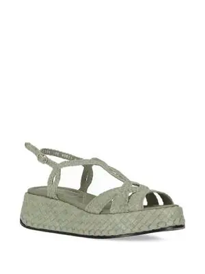 LA ROSE Maui Platform Sandals - Green
