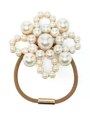 JENNIFER BEHR Faux-pearl Embellished Hair Tie - Brown