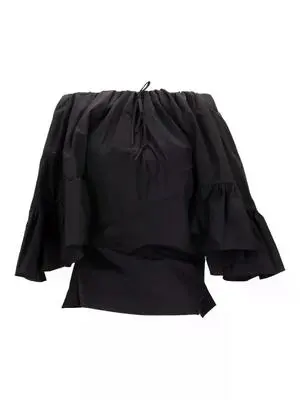 MERYLL ROGGE Ruffle-sleeve Blouse - Black