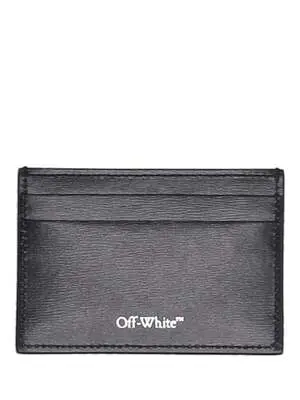 Off-White Jitney Simple Card Case Quote Black Wh - Black - White