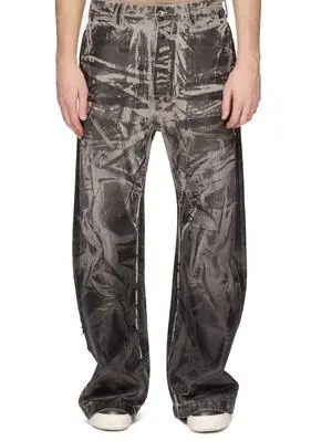 Rick Owens DRKSHDW Geth Jeans - Black Washed Foil