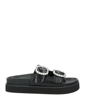 Maje Leather Embellished Flatform Sandals