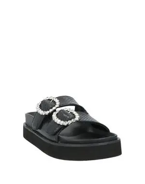 Maje Leather Embellished Flatform Sandals