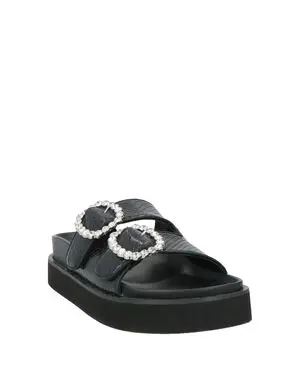 Maje Leather Embellished Flatform Sandals
