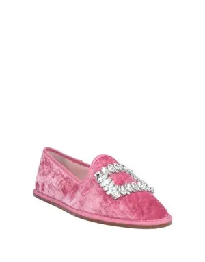 ROGER VIVIER Embellished Textile Loafers - Pink