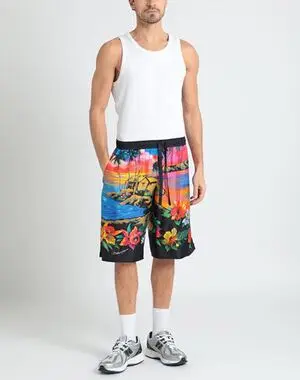 Dolce & Gabbana Multicolor Floral Print Silk Blend Bermuda Shorts