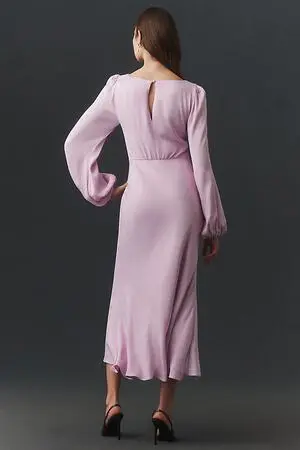 Bhldn Long-sleeve Scarf-neck A-line Dress