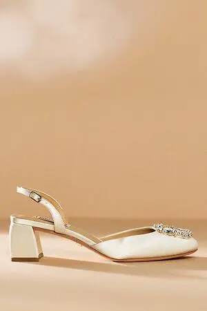 Satin Bridal Slingback Pumps