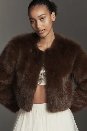 Blanknyc Faux-fur Crop Jacket