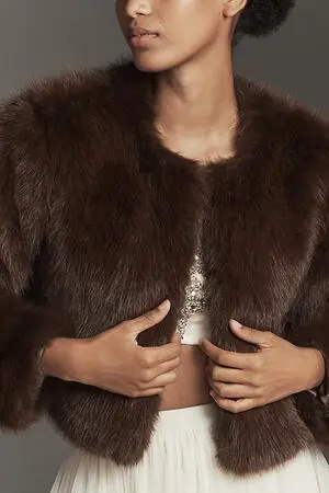 Blanknyc Faux-fur Crop Jacket