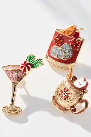 Anthropologie Sweet Treat Brooches, Set Of 3 - Winter Mule