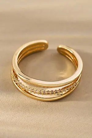 Anthropologie Delicate Stacked Ring Gold