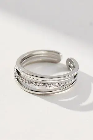 Anthropologie Delicate Stacked Ring - Silver