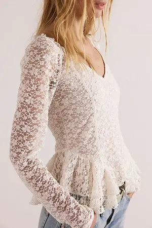Free People Stella Long Sleeve Top - Sugar Swizzle