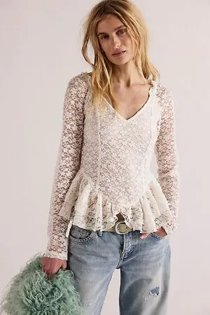 Free People Stella Long Sleeve Top - Sugar Swizzle