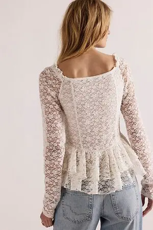 Free People Stella Long Sleeve Top - Sugar Swizzle