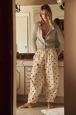 Free People On Repeat Pj Pants - Dots - Ivory Combo