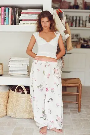 Free People On Repeat PJ Pants Lovestruck - Pearl Combo