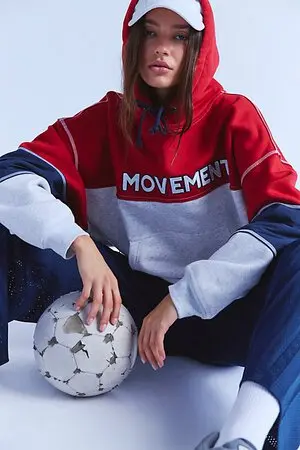 Free People Colorblock Logo Hoodie