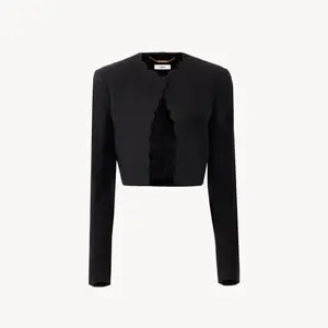Chloé Cropped Spencer Jacket In Soft Cavalry Cotton