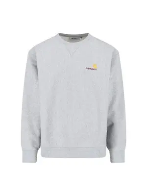 Carhartt Work In Progress American Script Crew Neck Sweatshirt - Gray