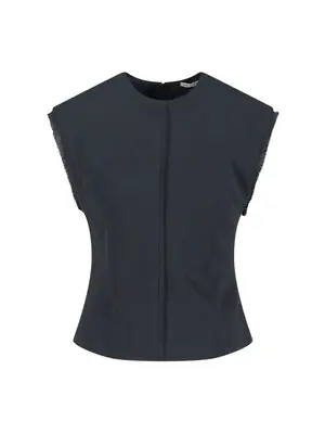 AMI Paris Sleeveless Raw Cut Top - Gray