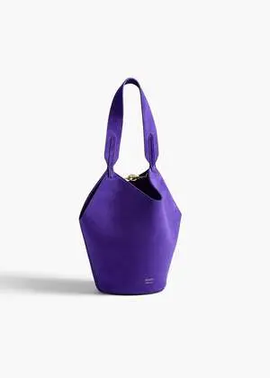 Khaite Mini Lotus Suede Tote Amethyst