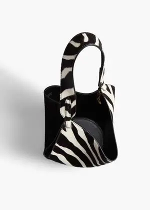 Khaite Mini Lotus Suede Tote - Black / White