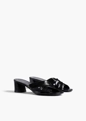 Khaite Liria Leather Sandals - Black