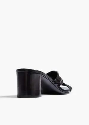 Khaite Liria Leather Sandals - Black