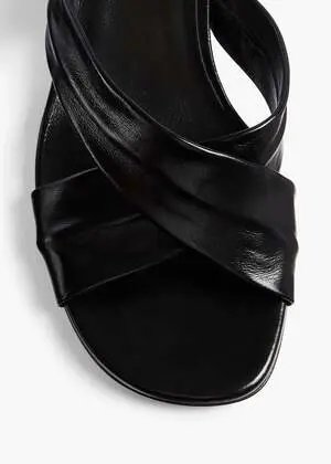 Khaite Liria Leather Sandals - Black