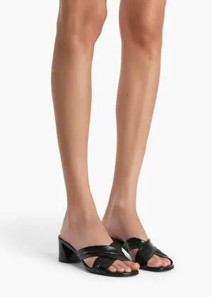 Khaite Liria Leather Sandals - Black